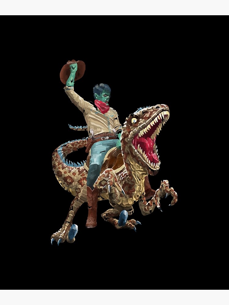 "Zombie Rodeo Raptor" Poster for Sale by Rhome2001 | Redbubble
