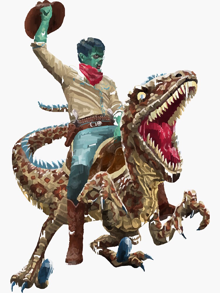 "Zombie Rodeo Raptor" Sticker for Sale by Rhome2001 | Redbubble
