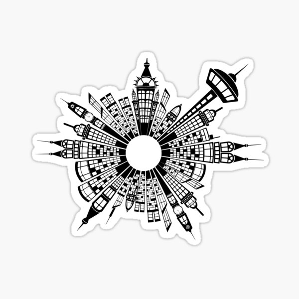 "City Buildings Art" Sticker by limitlezz | Redbubble