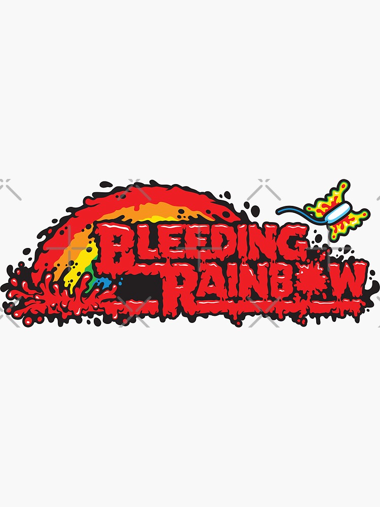 "Bleeding Rainbow" Sticker for Sale by harebrained | Redbubble