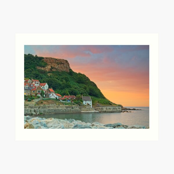 "Runswick Bay Sunset Yorkshire" Art Print for Sale by MartynUK | Redbubble