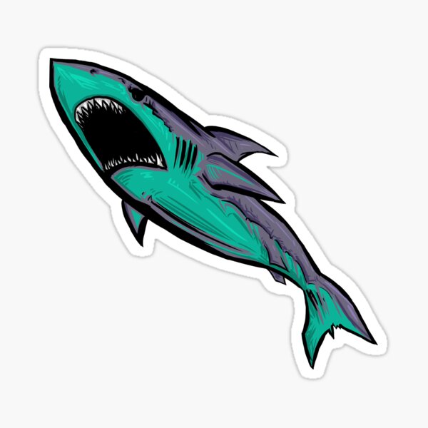 "Megalodon" Sticker by Tiduk | Redbubble