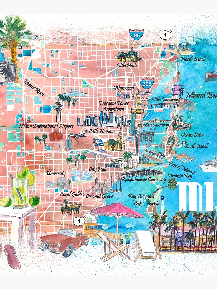 Mapa De Atracciones De Miami Beach Explore Miami Beach: Top