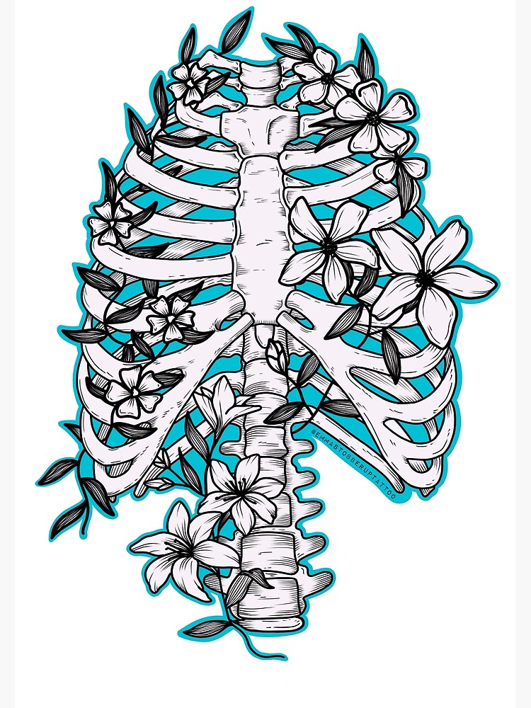 "Rib cage design colour " Poster for Sale by emmastobberup | Redbubble
