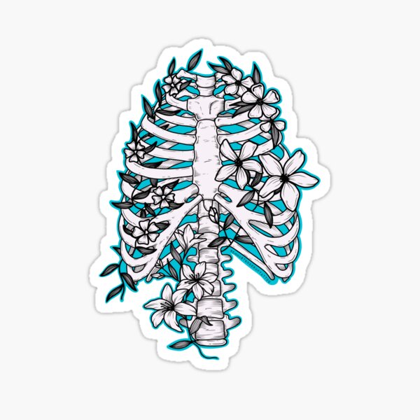 "Rib cage design colour " Sticker for Sale by emmastobberup | Redbubble