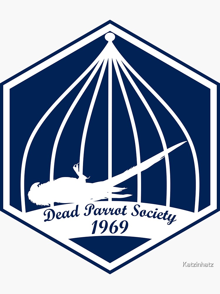 "Monty Python Dead Parrot Society 1969 Blue Logo" Sticker for Sale by ...