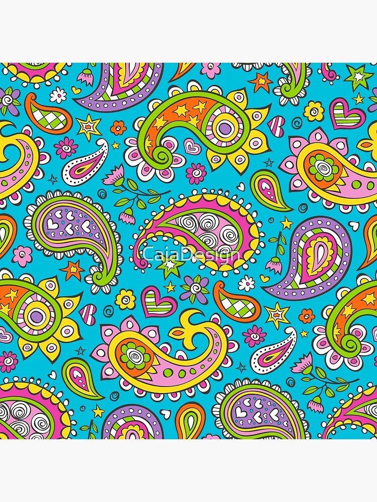 "Happy Paisley" Poster by CajaDesign | Redbubble