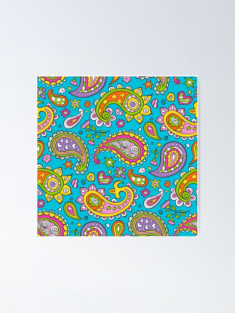 "Happy Paisley" Poster by CajaDesign | Redbubble