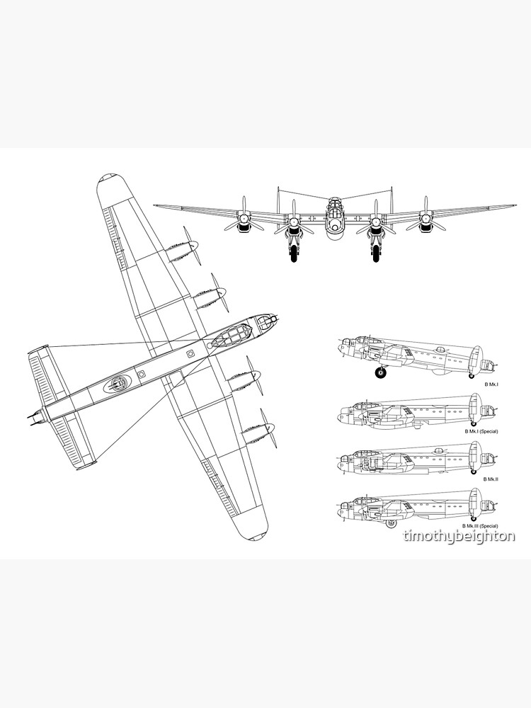 "Avro Lancaster Diagram t-shirt and others...." Sticker by ...