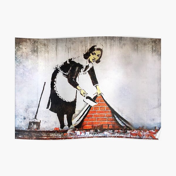 "Banksy Maid - Sweep It Under The Carpet | Original Mural" Poster for ...