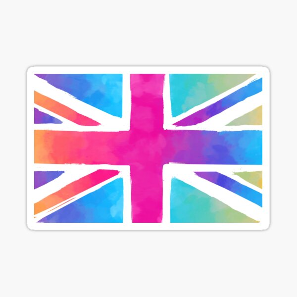 "Neon Union Jack" Sticker for Sale by FerntasticArt | Redbubble