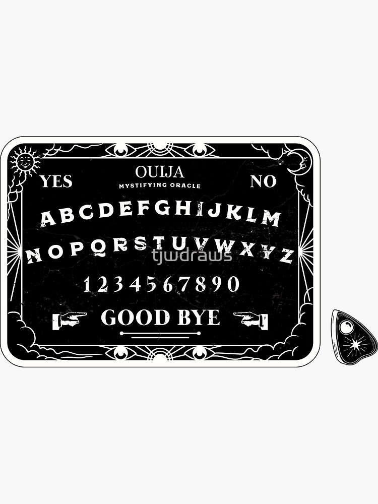 "OUIJA - Mystifying Oracle with Planchette" Sticker by tjwdraws | Redbubble