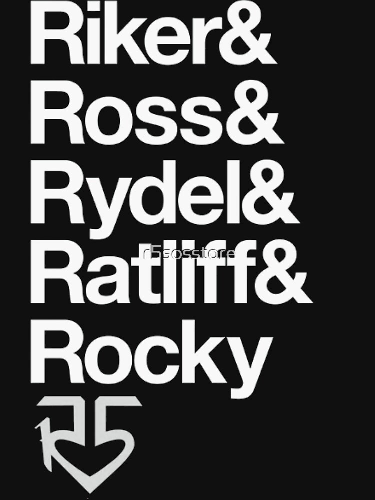"R5 Names (Black and White)" T-shirt for Sale by r5sosstore | Redbubble ...