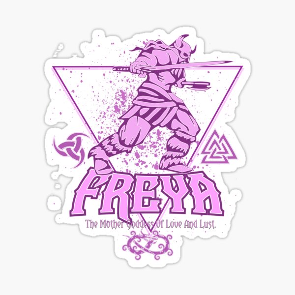 "Vikings,Freya,Retro Vintage Illustration Norse Symbol" Sticker for ...