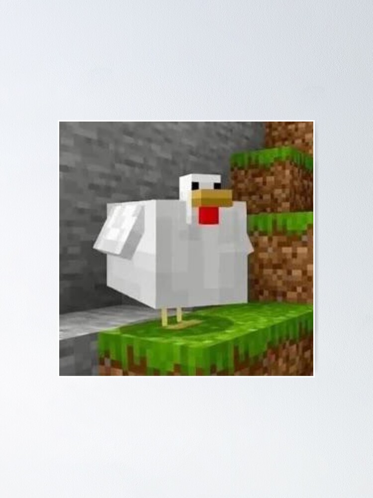 "Minecraft Fat Chicken" Poster for Sale by itsOrangeBlue | Redbubble