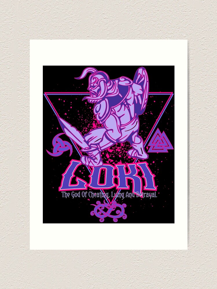 Lámina artística «Vikingos, Loki, símbolo nórdico retro de la ...
