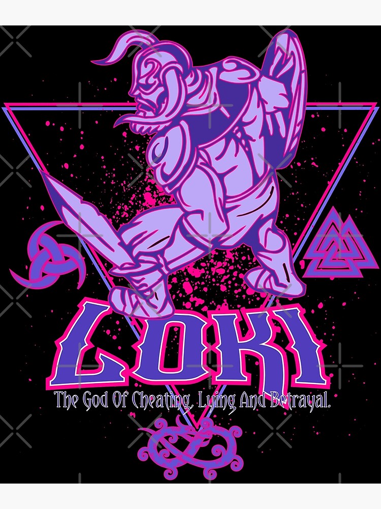 Lámina artística «Vikingos, Loki, símbolo nórdico retro de la ...