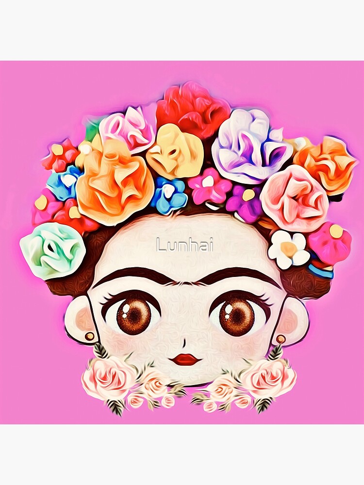 "Cute Pastel Frida Pink" Poster for Sale by Lunhai | Redbubble