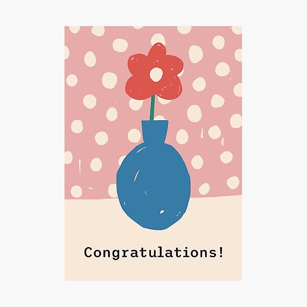 "Congratulations colorful minimal greeting card" Photographic Print for ...