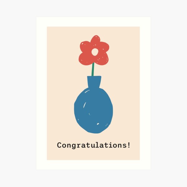 "Congratulations colorful minimal greeting card" Art Print for Sale by ...