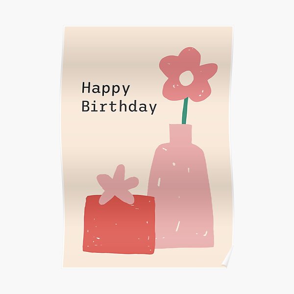 "Happy birthday colorful minimal greeting card" Poster for Sale by ...