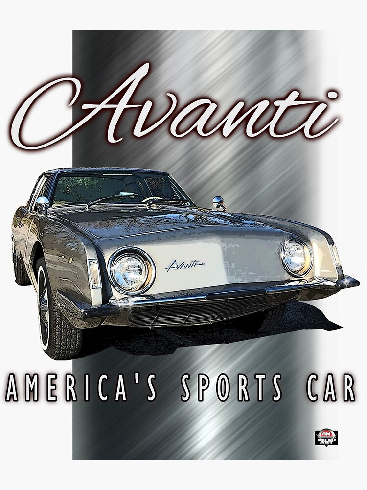"Avanti-America's Sports car" Sticker for Sale by RMautoart42 | Redbubble