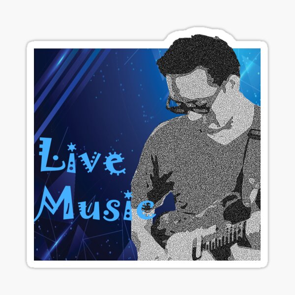 "Live music art" Sticker for Sale by KristArtwork | Redbubble