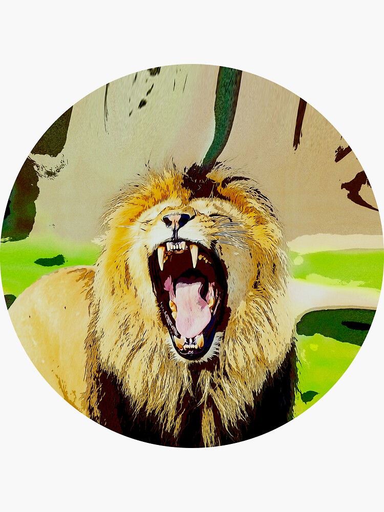 "African Safari Roaring Lion" Sticker for Sale by Safari-Dreams | Redbubble