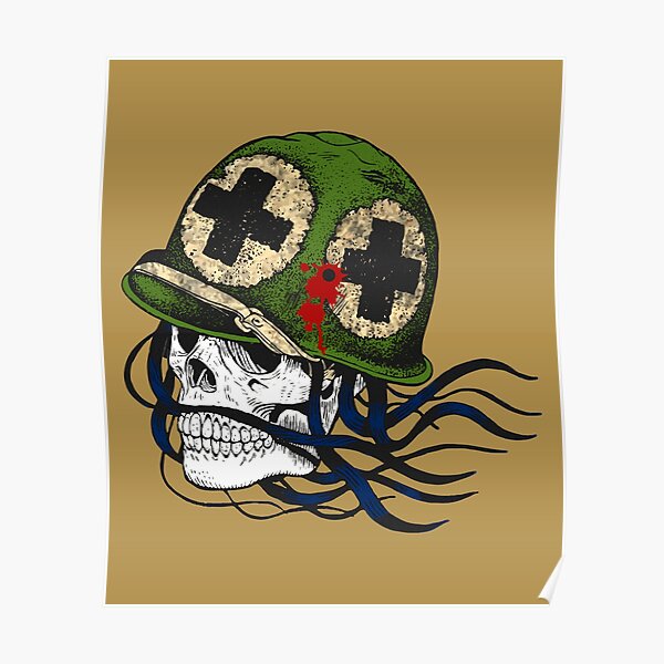 "Vintage Skull WW2 Cool Military Solider" Poster by Boy-Mom-Shop ...