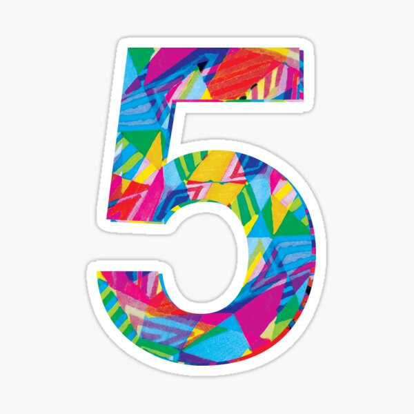 "Number 5" Sticker for Sale by Winterrr | Redbubble