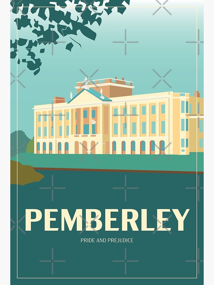 "Art Deco Pemberley from Pride and Prejudice Illustration" Poster for ...