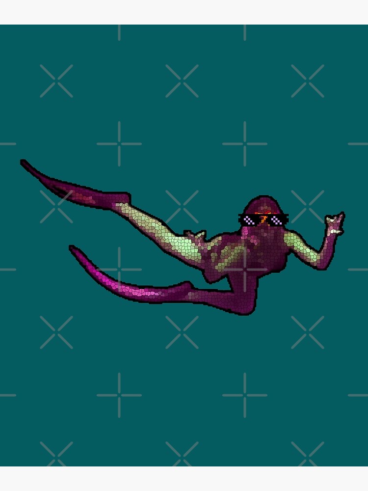 "Diver pixel retro motif with sunglasses for scuba fans sticker" Art ...