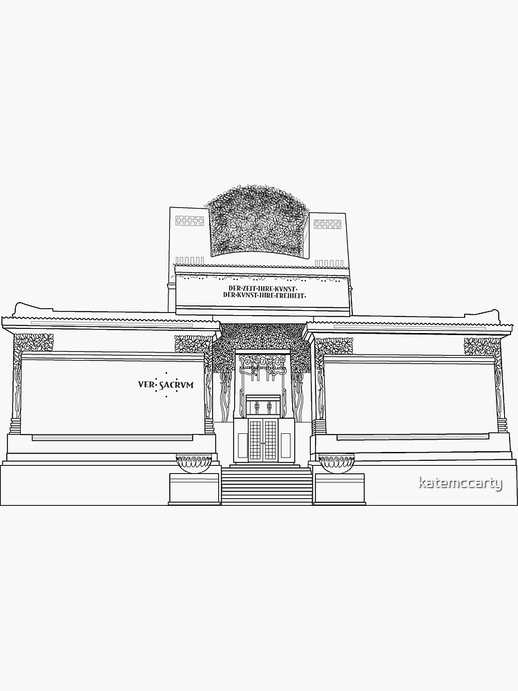 "Joseph Maria Olbrich • Secession House • Vienna, Austria" Sticker for ...