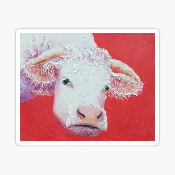 "White cow with horns" Sticker for Sale by MatsonArtDesign | Redbubble