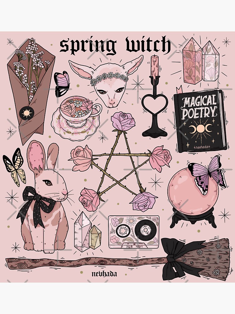"Pale Spring Witch Aesthetic" Sticker by nevhada | Redbubble