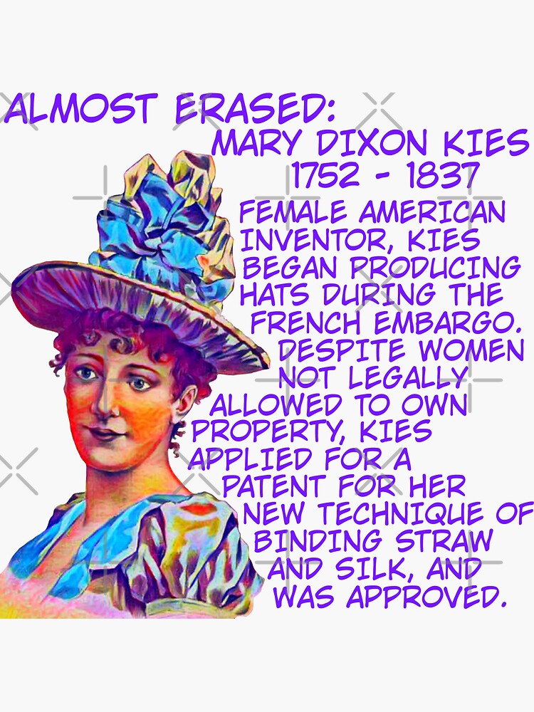 "Almost Erased - Mary Dixon Kies - Female Inventor" Sticker by ...