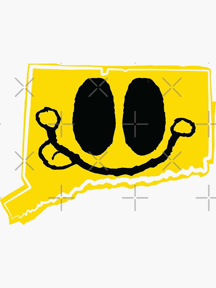 "Connecticut Happy Face with tongue sticking out" Sticker by pelagio ...