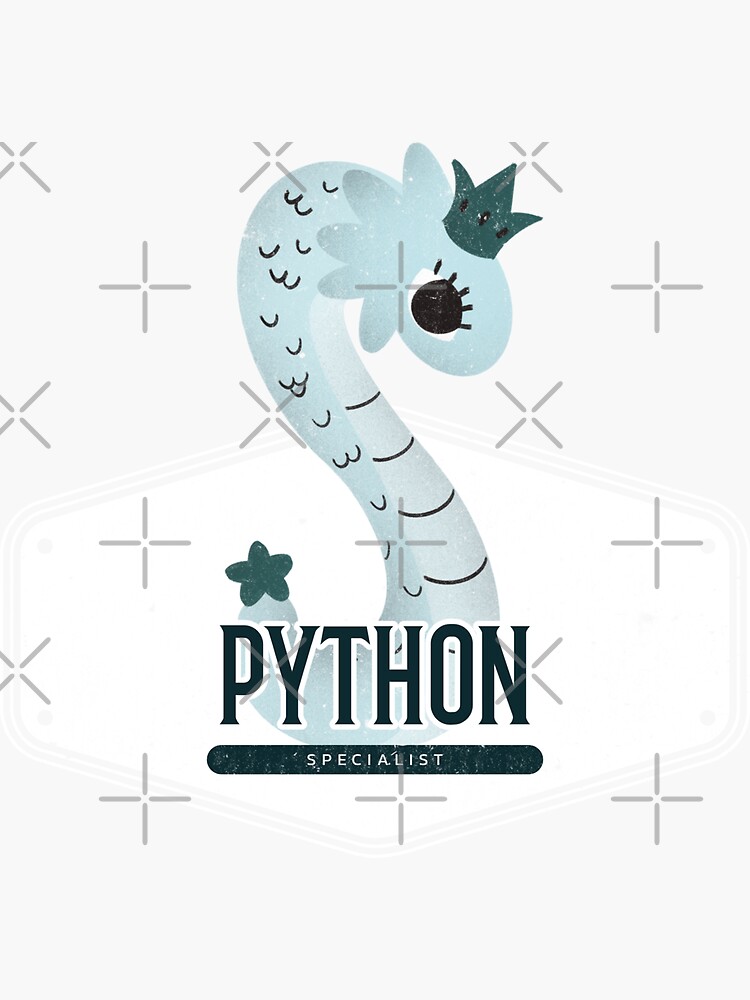 "Python Coder Specialist Cute Dragon" Sticker for Sale by RareLoot19 ...