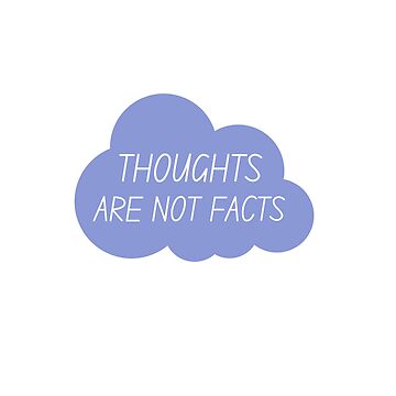 "Thoughts Are Not Facts Cloud Blue" Sticker for Sale by soeclectic ...