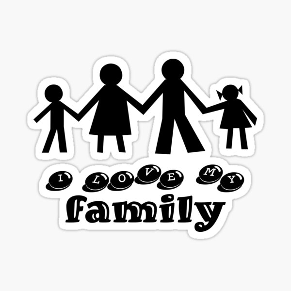 "I Love My Family" Sticker for Sale by PapercaCream | Redbubble