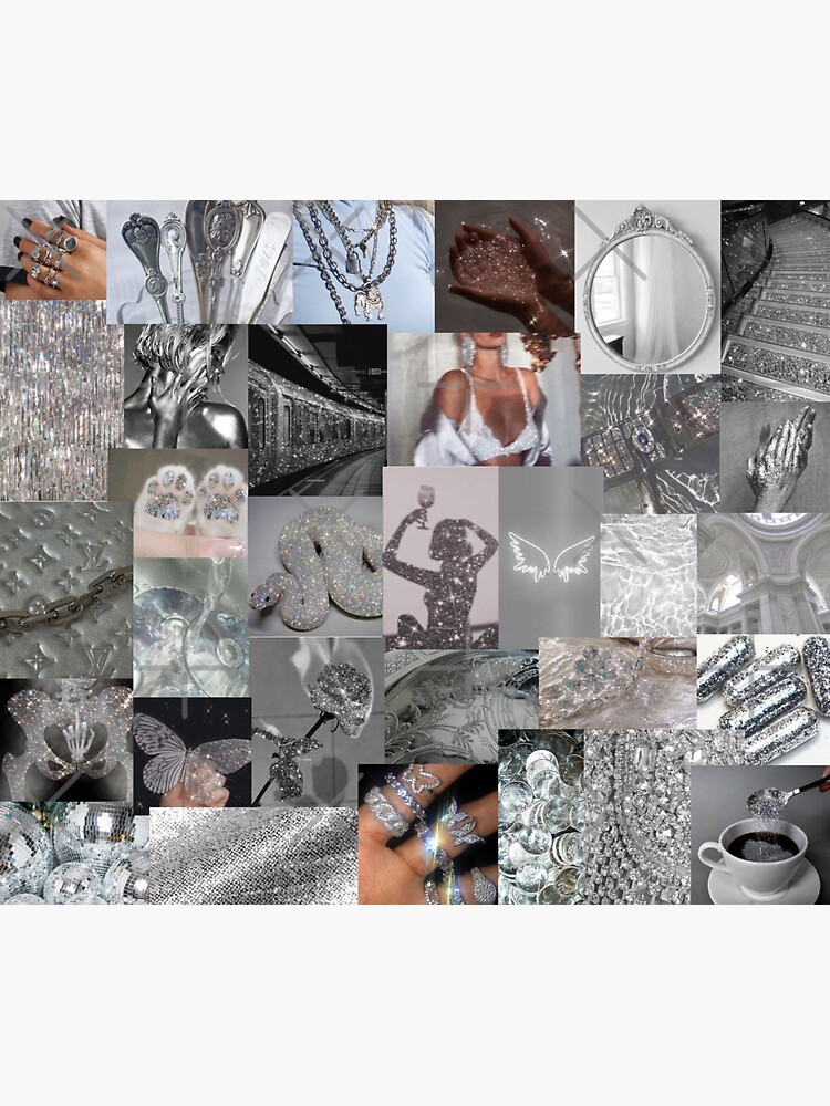 " silver aesthetic collage" Sticker by morgananjos | Redbubble
