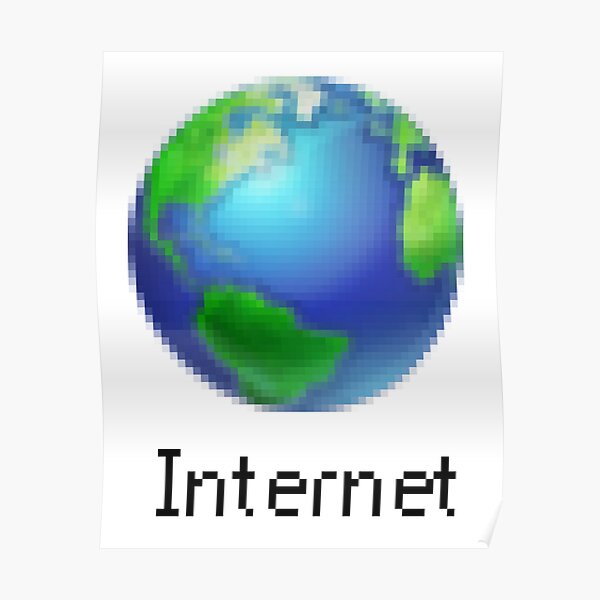 "Internet icon windows 7 vintage globe logo pixel pixelated" Poster by ...