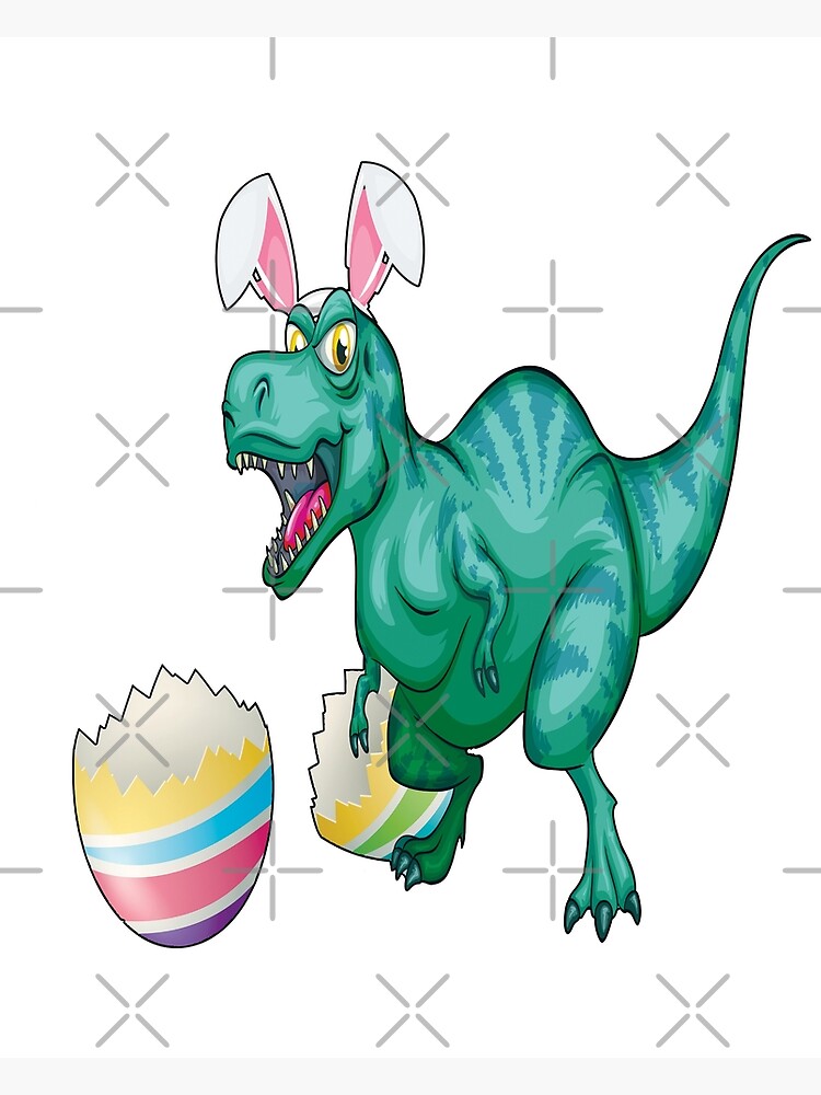 "Funny Easter T-Rex Dinosaur with Pastel Egg" Poster for Sale by ...