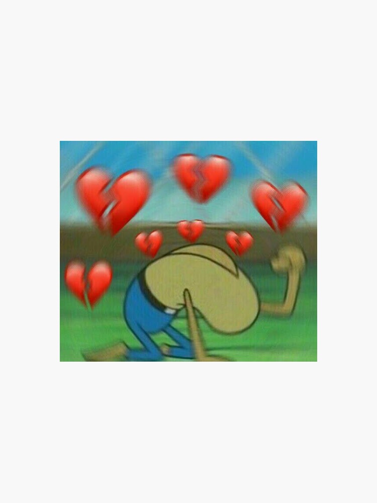 "Heartbroken Meme" Sticker for Sale by muskannc | Redbubble