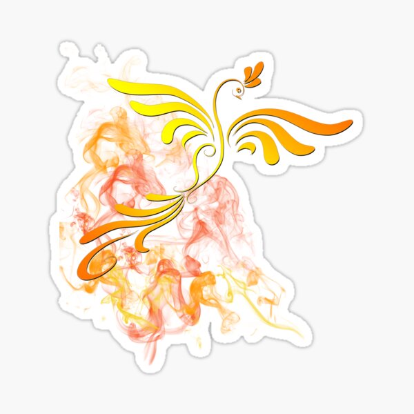 "Flaming Phoenix Rising" Sticker by tinymystic | Redbubble