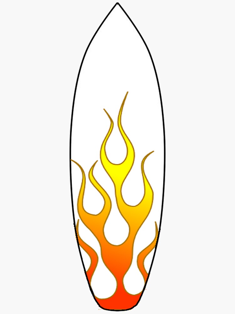"Surfboard Flames" Sticker for Sale by surreal77 | Redbubble