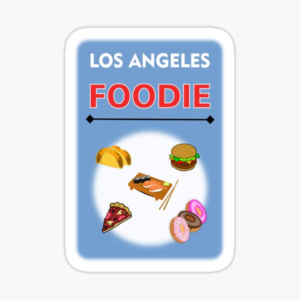 "Los Angeles Foodie - Light Blue Background" Sticker for Sale by ...