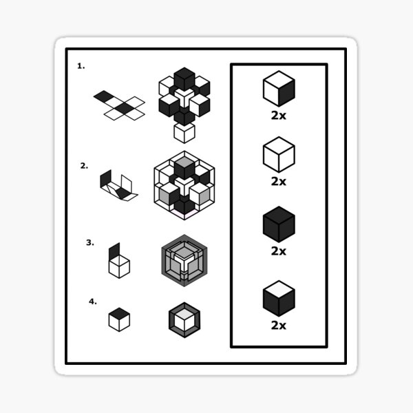"Simple Tesseract Folding Instructions" Sticker for Sale by Delta-Aum ...
