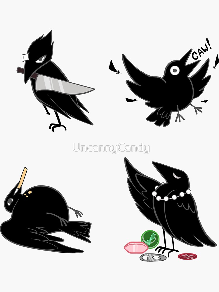 "Cute Cartoon Crows" Sticker for Sale by UncannyCandy | Redbubble