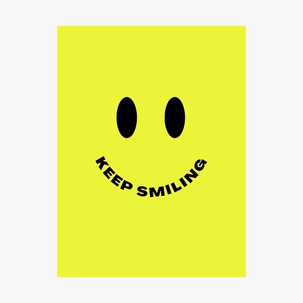 "Yellow Keep Smiling Face Emoji" Photographic Print by Rosey1510 ...